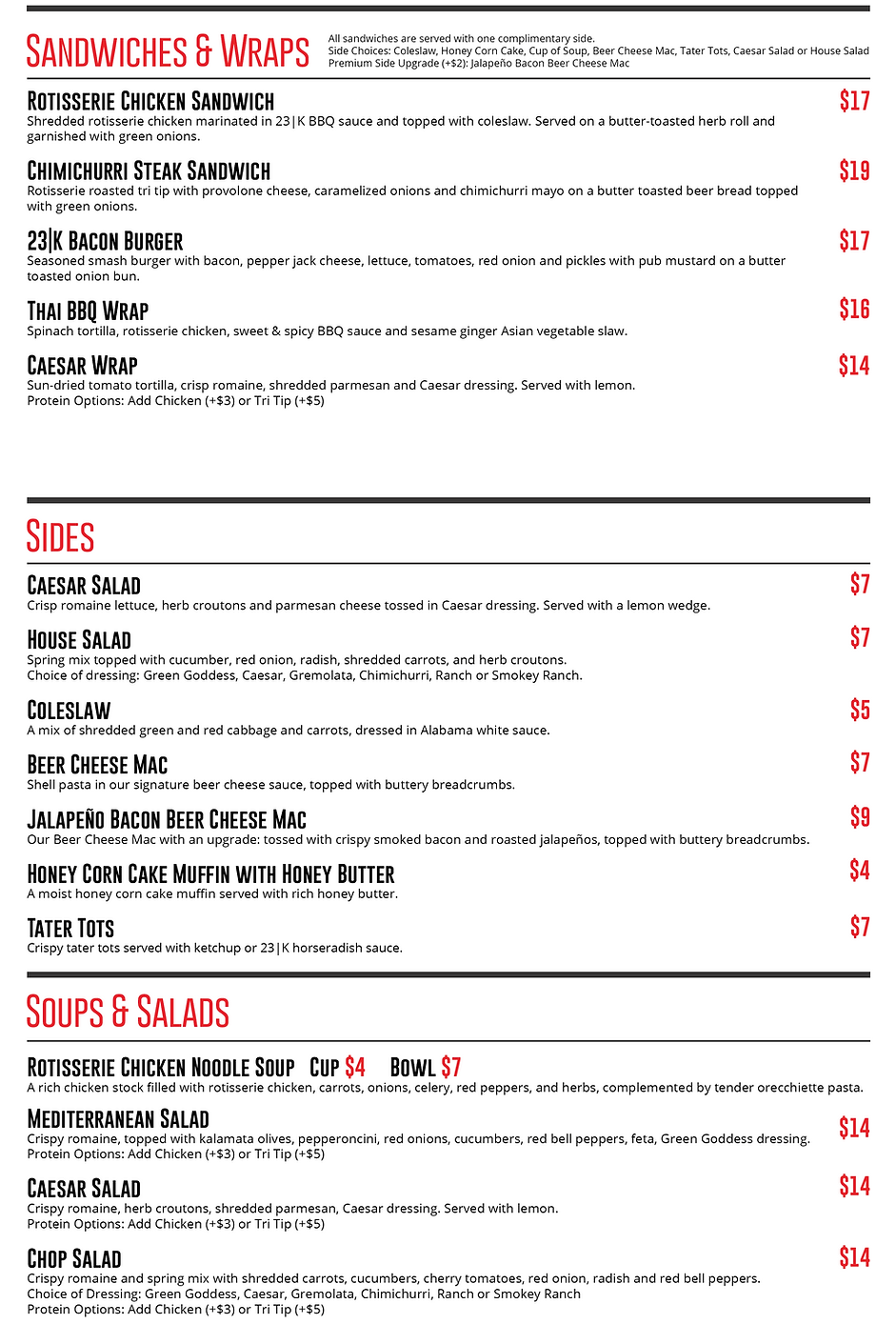 RESTAURANT MENU | 23|Kitchens