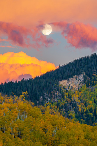 Moonrise over Kebler Pass Photo | Colorado Autumn Landscape Print