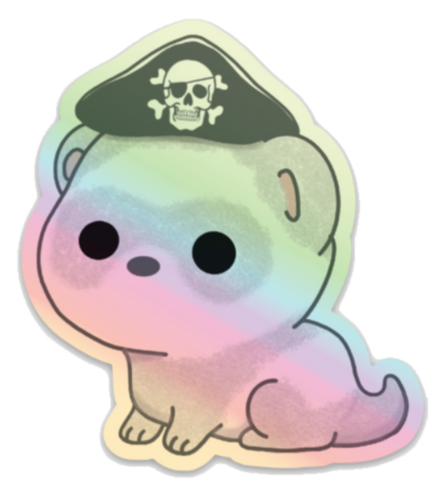 Chibi Ferret Holographic Sticker | Pirates For Sail