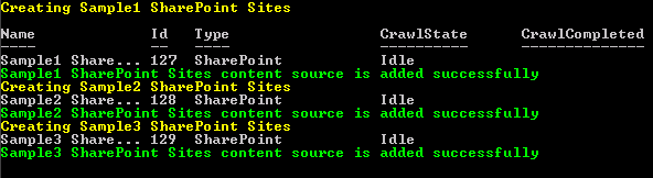 Create Content Sources in SharePoint 2010 using PowerShell