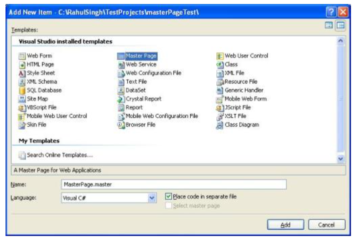 Introduction to MasterPage in ASP.NET