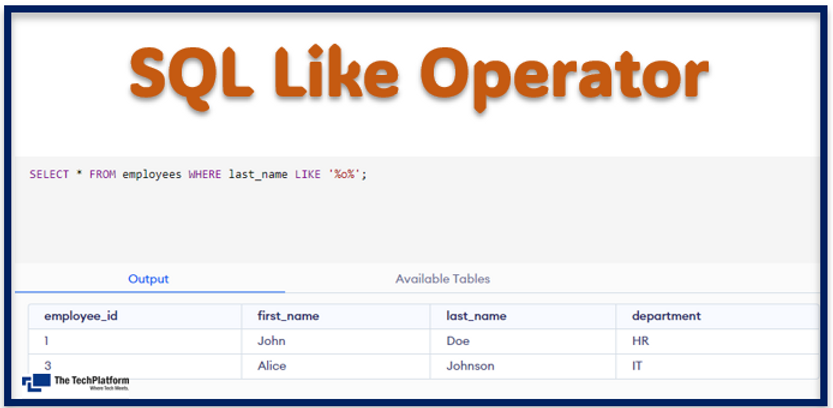 Sql Like Operator A Complete Guide