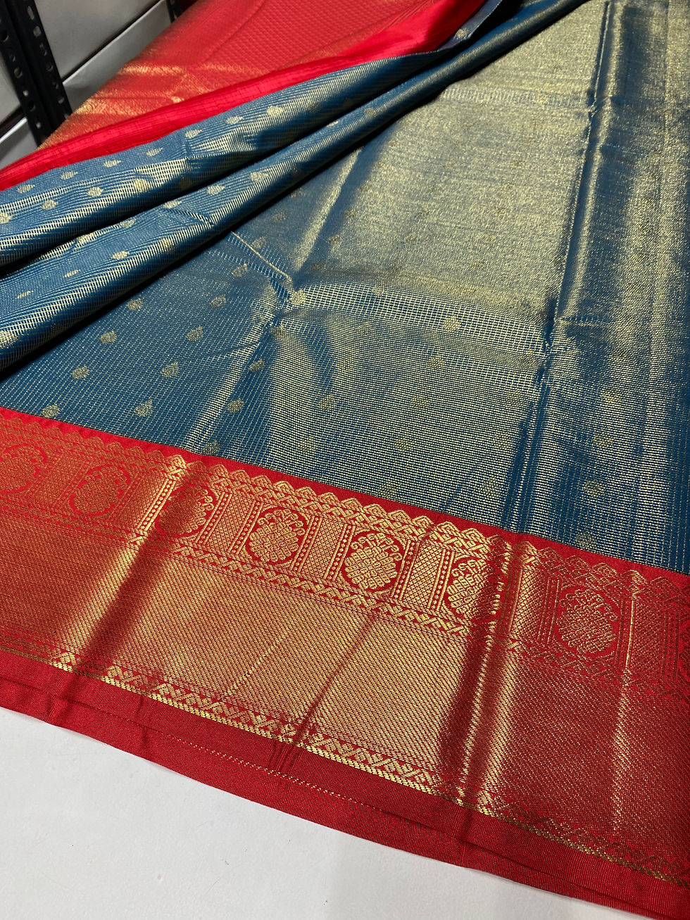 Teal Red Vairaoosi podi kattams | Thaaragai Clothing