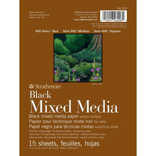 Strathmore- Black Mixed Media Paper- 400 Series- 15 Sheets- YOU CHOOSE ...