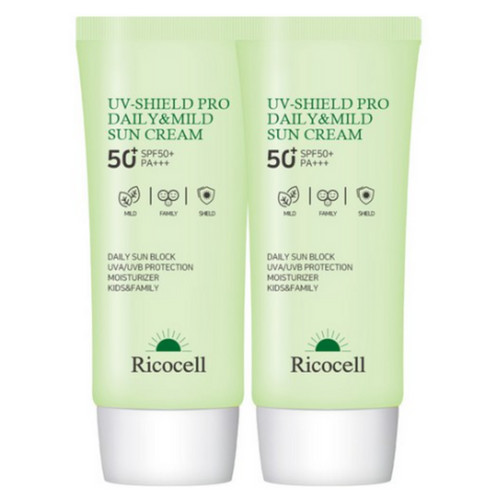 Ricocell UV Shield Pro Daily & Mild Sun Cream SPF50+ PA+++ | Velvet Korea