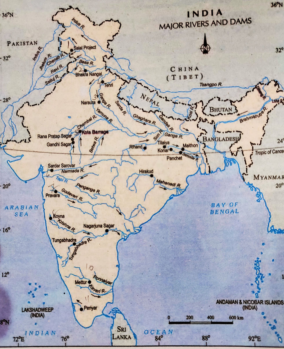 Major Rivers and Dams in India