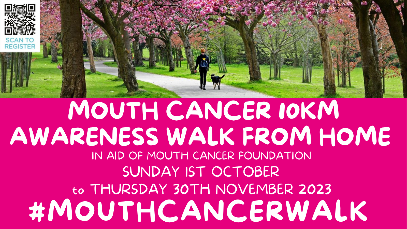 Join the FREE Mouth Cancer Charity 10 KM Walk