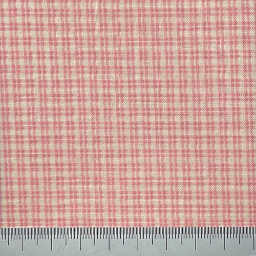 Small pink check cotton print | Dolls House Draper