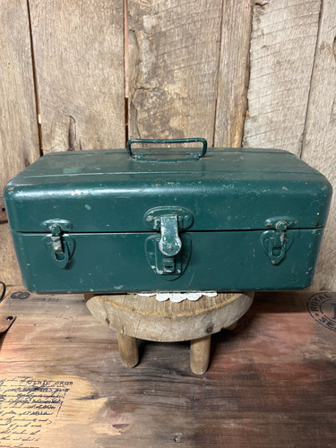 Vintage Green Metal Toolbox | Welcome!