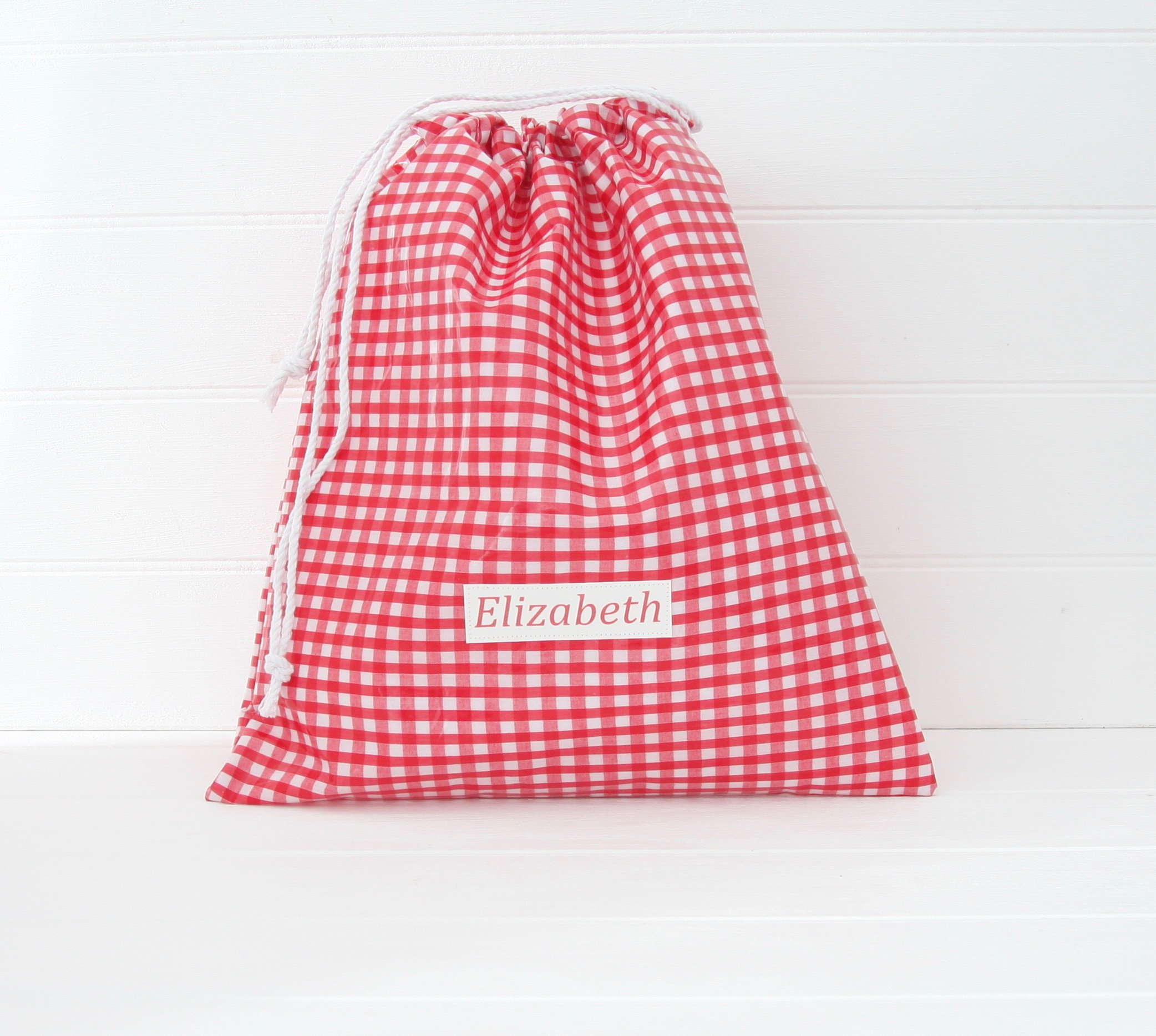 Gingham Personalised School Kit Bag | lucylilybet