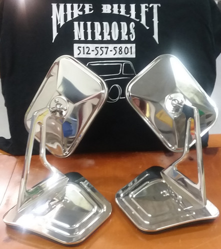 Square Body Wide Base Slots Polished | Mike Billet Mirrors