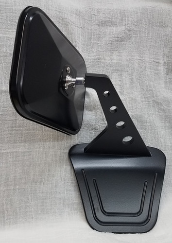 Square Body Wide Base Sport Hole Black Powder Coat | Mike Billet Mirrors