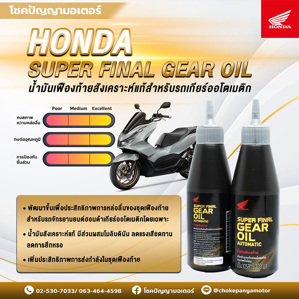 New‼️ Honda SUPER FINAL GEAR OILน้ำมันเฟืองท้ายสังเคราะห์แท้สำหรับรถ ...