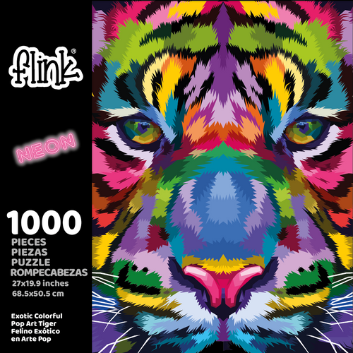 Rompecabezas Felino Exotico Arte Pop Neon 500 Piezas Flink | flinkmex