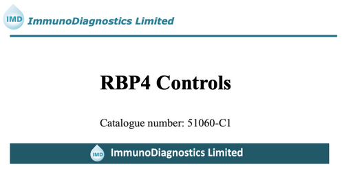 Retinol Binding Protein 4 (RBP4) Control | ImmunoDiagnostics