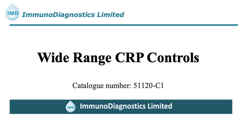 Wide Range C-Reactive Protein (wr-CRP) Control | ImmunoDiagnostics