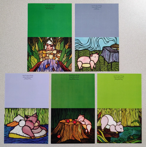 Pig Card 5 Pack | stainedglass