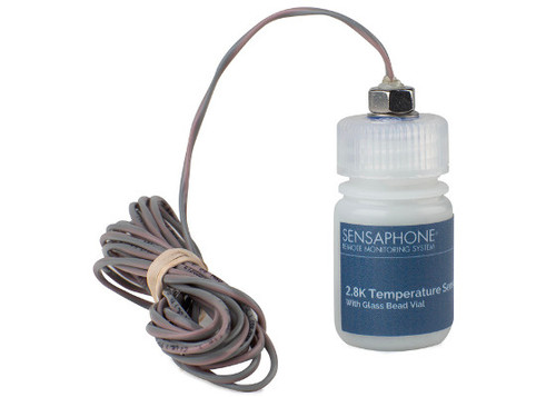 Sensaphone 2.8K Type Temperature Sensor in Glass Bead Vial - Teflon Cable & NIST | Saxton