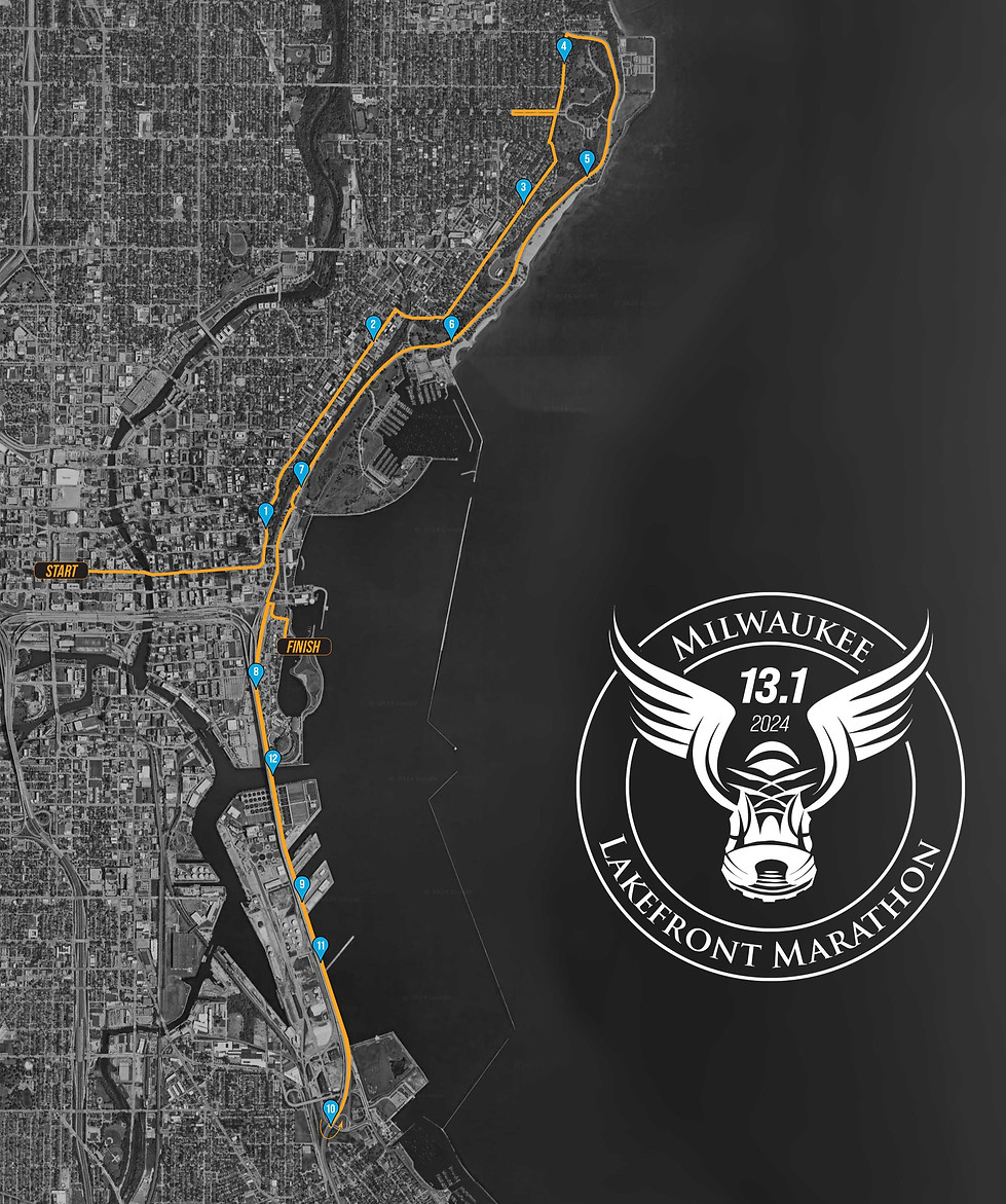 Milwaukee Lakefront Marathon | Half Marathon Map