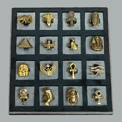 Set of 16 Egyptian Ring - Charming High Quality Egyptian Brass Rings ...