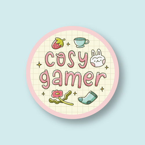 Cosy Gamer Button Badge | Fablewood Studio