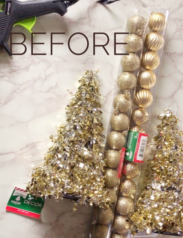 DIY Dollartree Tinsel tree makeover