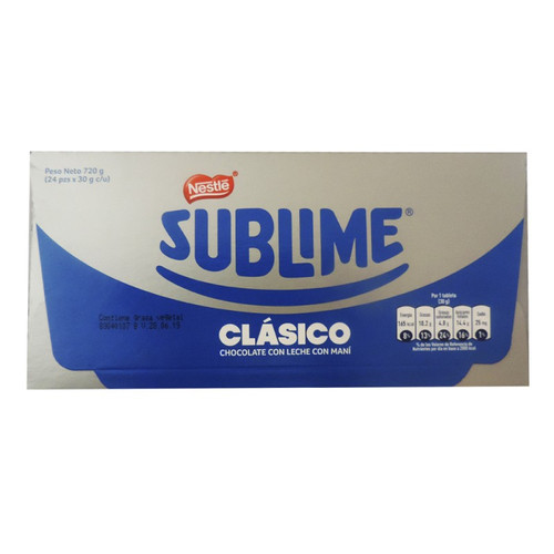 Chocolate Sublime Clásico x 20 unidades | Viel Lima
