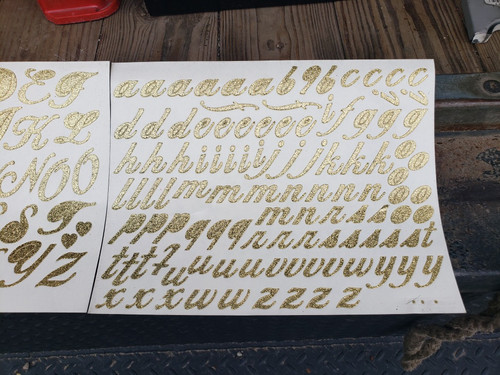 Gold Adhesive Lower Case Script | Ceramic Classroom