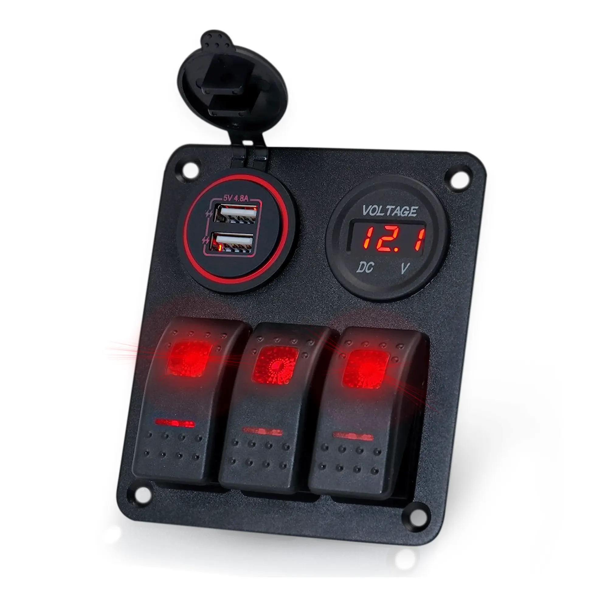 Control Panel 3 switch USB and Volt - IGTuningAccessories Car ...