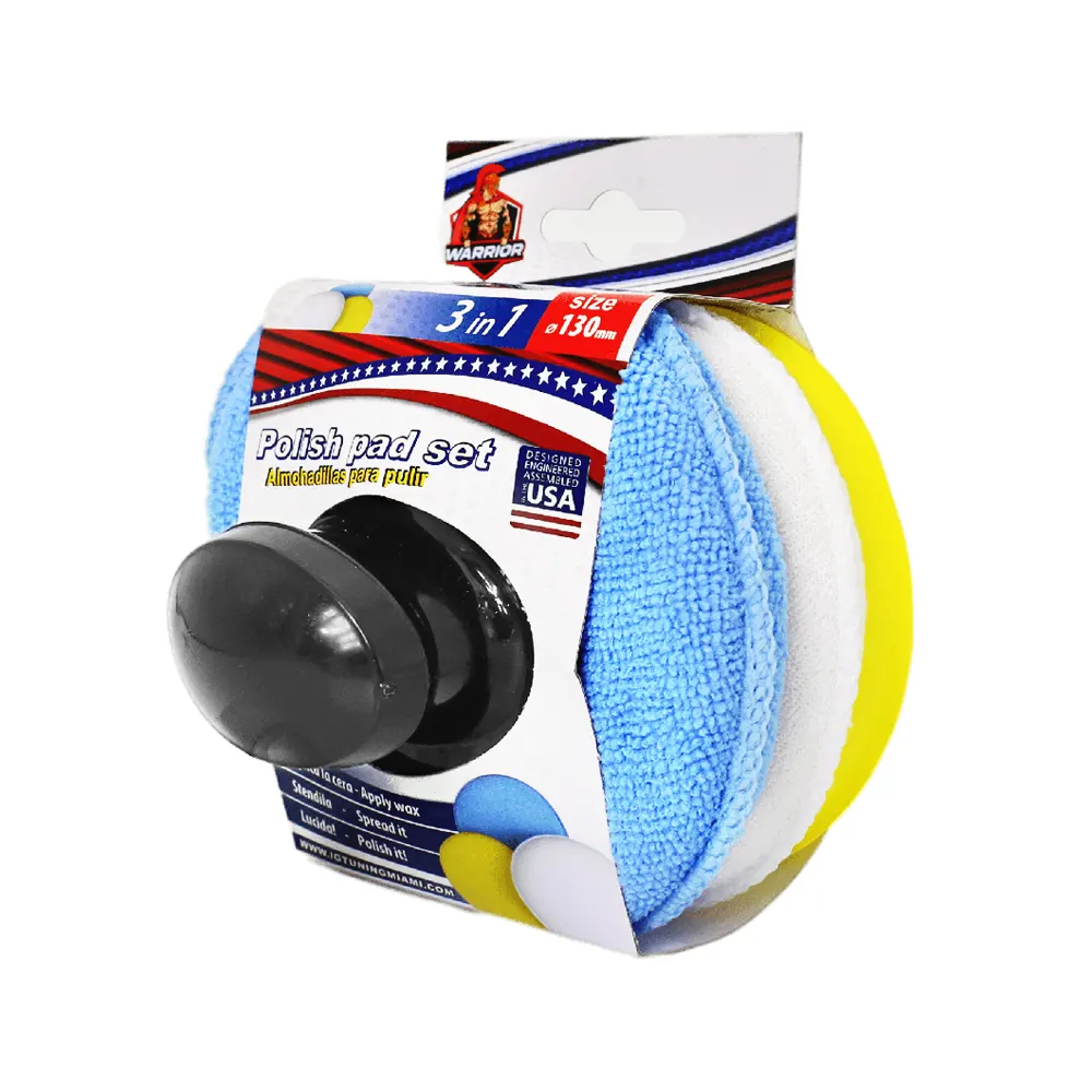 Polish Sponge 3 pcs High-Density Polishing Waxing Sponge Set Microfiber ...