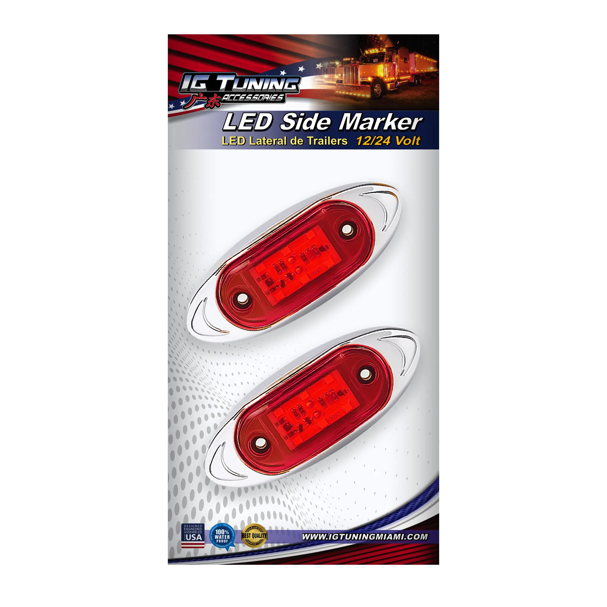 Red Oval Led Lamp - IGTuningAccessories Car Accessories Wholesale