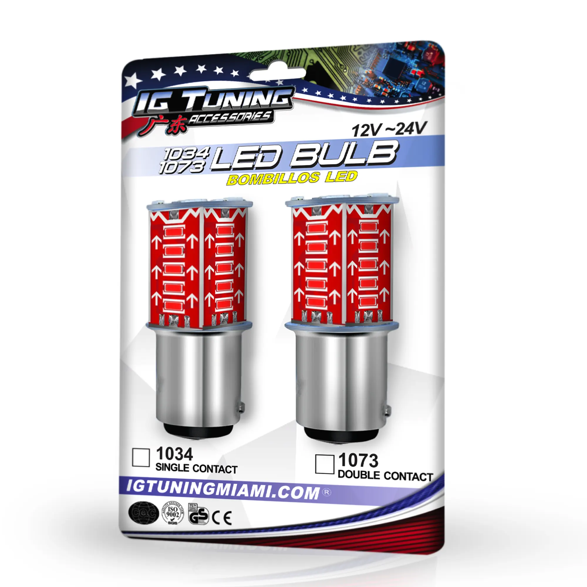 1157 LED Double Contact 30 Leds Red Flasher - IGTuningAccessories Car ...