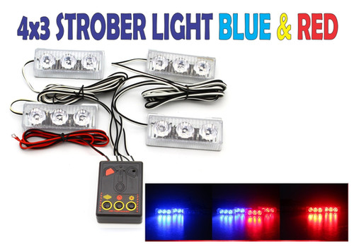 Strober light 4 Led Lamps with Control - IGTuningAccessories Car ...