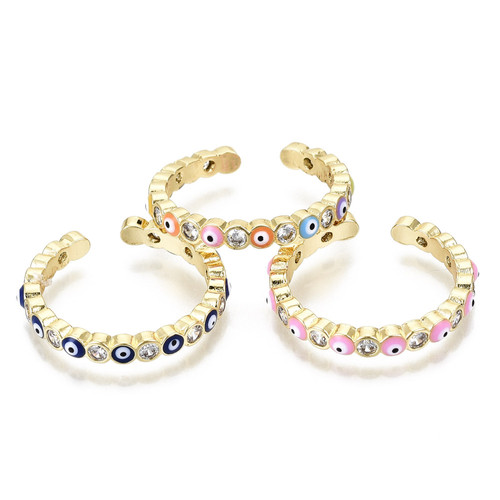 Anillo de Ojo Turco con Zirconias | studiobijoux