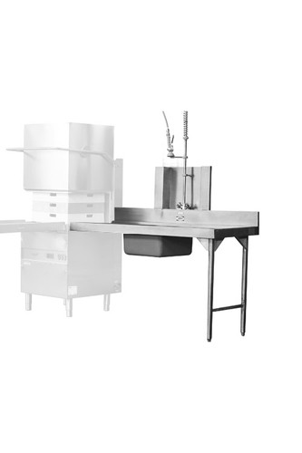 Stainless Steel Single Bowl Inlet Table 1650mm with Extra High ...