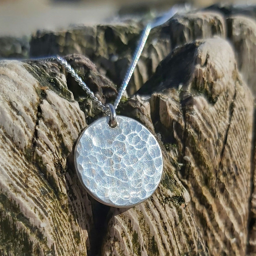 Silver Hammered Disk Necklace | Ben Makes