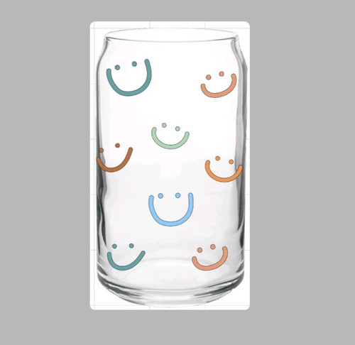 Smiley face glass cup | Naptown Crafts