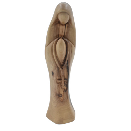 Blessed Virgin Mary Statue: 8 Inch, Olive Wood, Crafted in the Holy ...