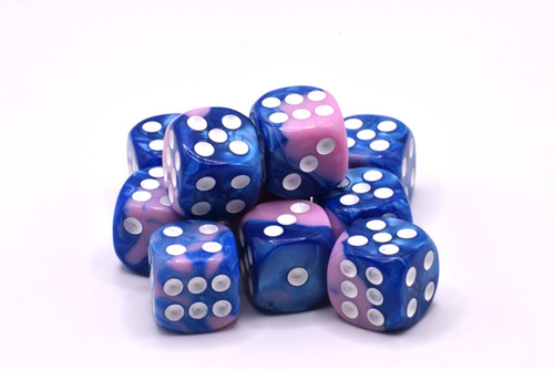 16mm pink and blue d6 | The Dice Miners