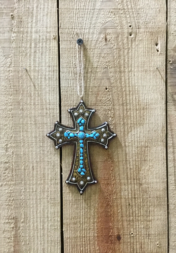 Small Cross with Blue Stones (183-3003) | kracwholesale