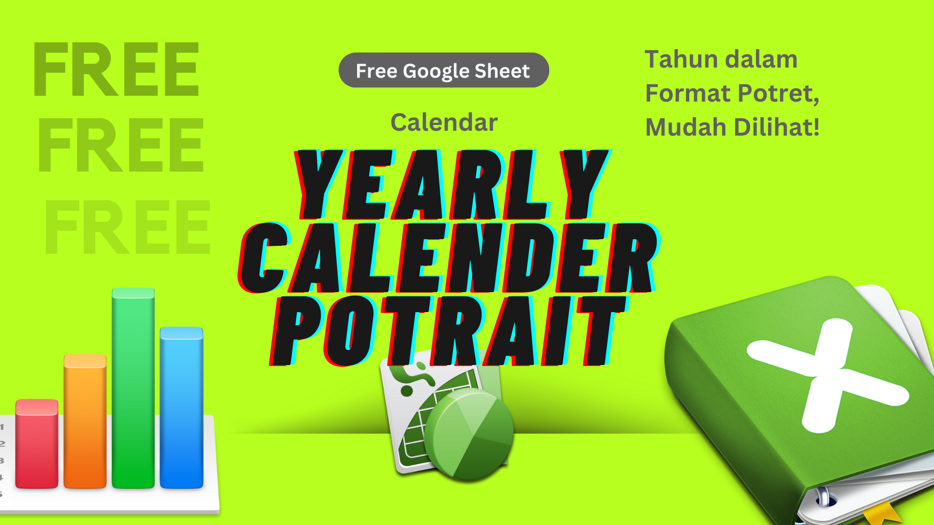 Yearly Calender Potrait