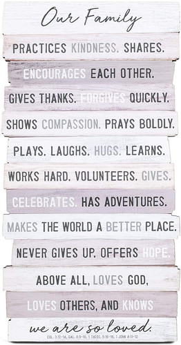 PLAQUE OUR FAMILY 45035 COL 3 STACKED MDF 5 X 10 | Tecman