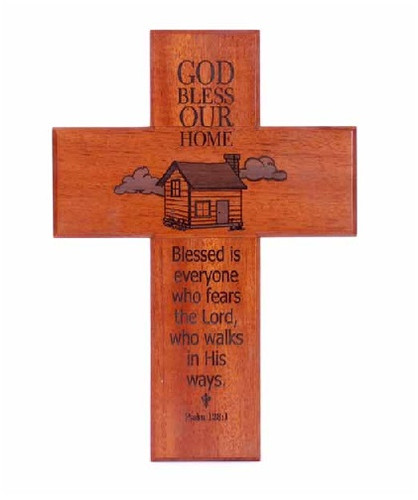 Cross God Bless Our Home Wood CEP1-47 | Tecman