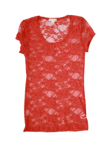 Red Sheer Lace Top | walk pride