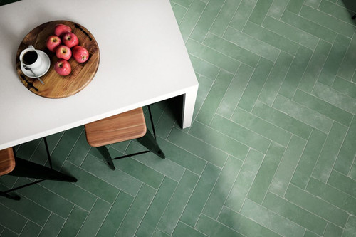 Carrelage sol et mur Vert série Natural Mint Mat 9,2x36,8 cm de Cevica ...