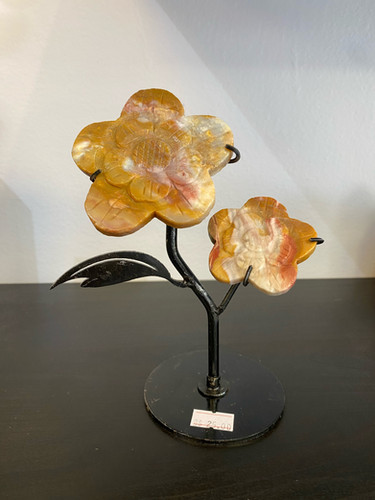 Crystal Flower Set | Dublin Rock +Crystal flowers with metal stand ...