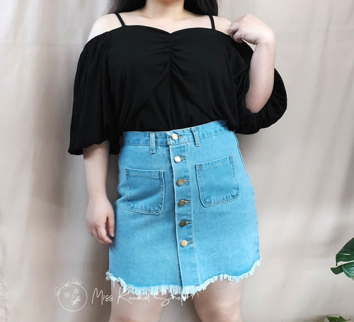 [兩著]一字肩/心形領寬鬆上衣 TT3449 | Miss Round Shop HK
