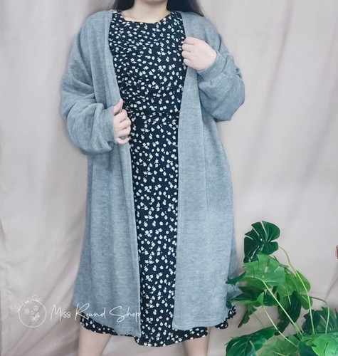 百搭寬鬆版型中長款外套#TC3347 | Miss Round Shop HK