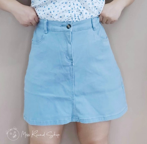 百搭後橡筋A字牛仔裙 TS1084A | Miss Round Shop HK