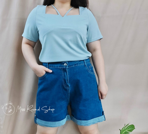小性感V型鏤空上衣AT3432 | Miss Round Shop HK